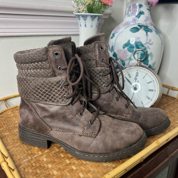 boc | Shoes | Boc Born Concept Boots Saturn Ankle Combat Brown Leather ...